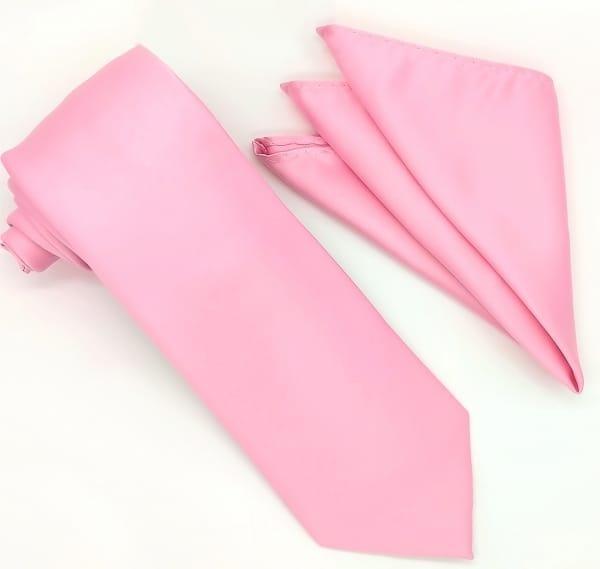 Pink Tie and Hanky Set